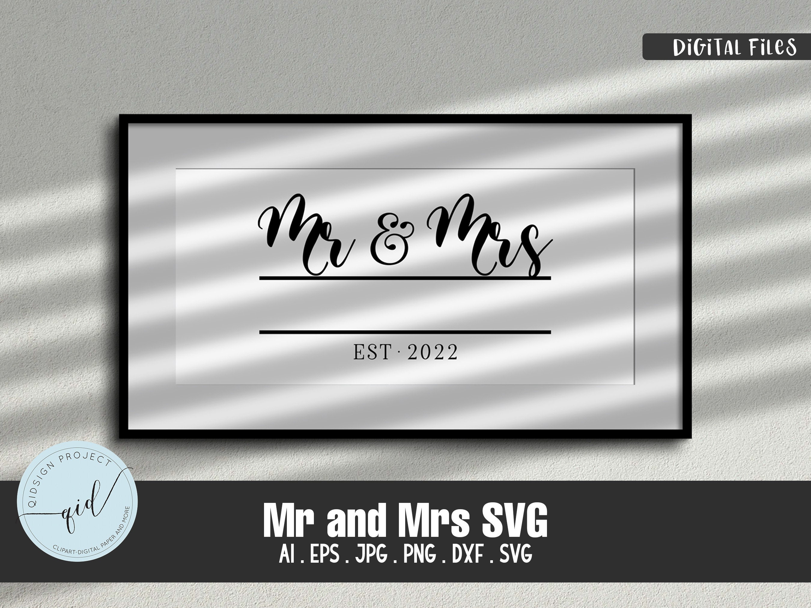 Mr and Mrs Est 2022 SVG Silhouette Cut Files Word Sticker - Etsy