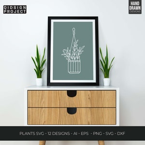 12 Plants Svg, Potted Plants, House Plants, Flower Pot, Botanical Svg ...