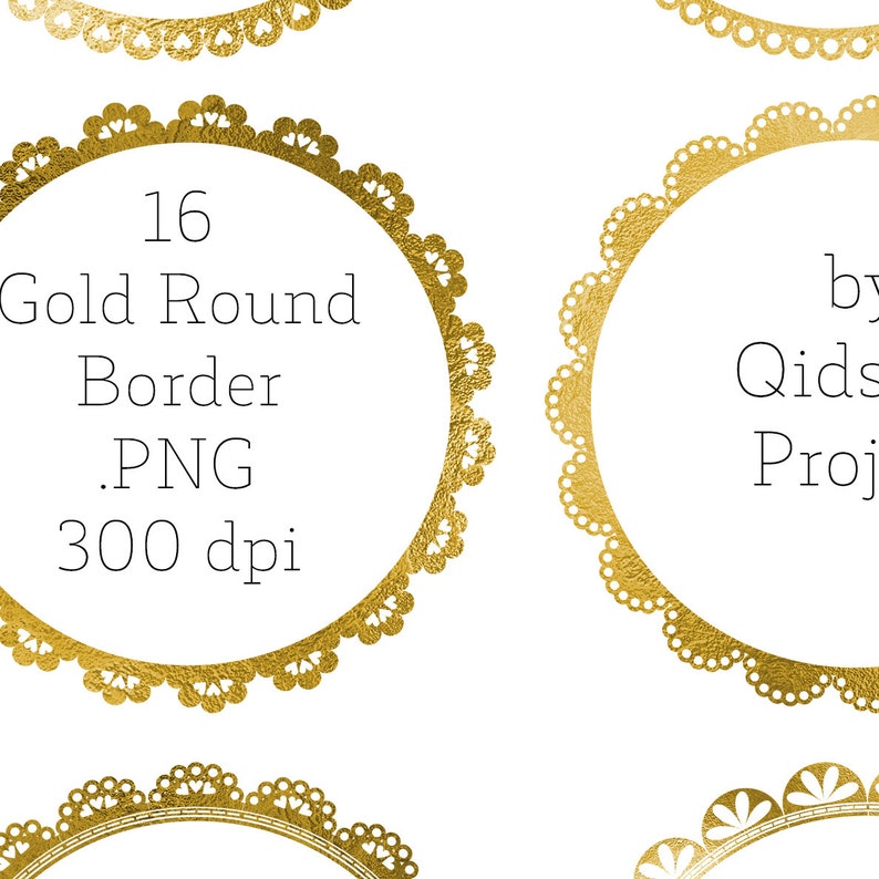 Gold Frames Clipart, Gold Circle Borders Clipart Gold Round Border Gold ...