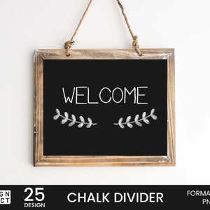 25 Chalk Divider, Hand Drawn Chalk Doodle Text Divider, Chalkboard Text ...
