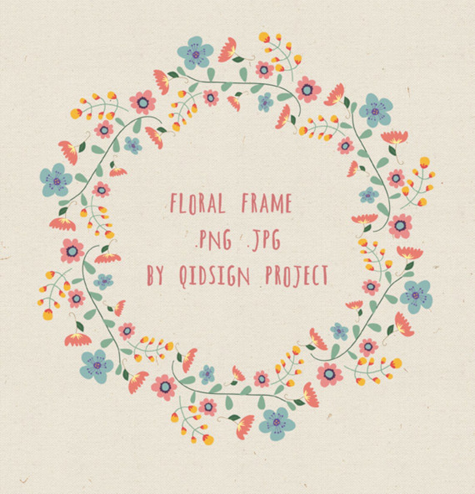 Whimsical Flower Clipart, Floral Frame Clipart, Floral Frame Png ...