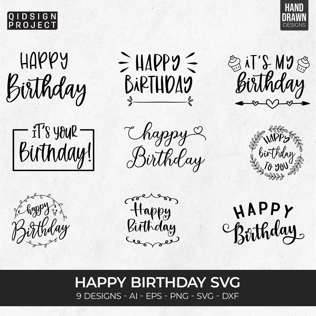 9 Happy Birthday Svg Bundle, Birthday SVG, Birthday Girl Svg, Birthday ...