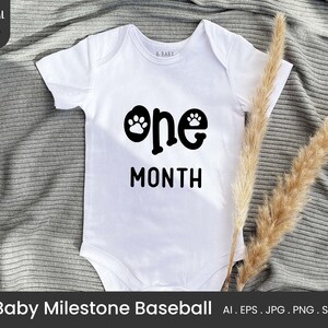 12 Baby Milestone Baseball SVG, Baby Milestone Svg, Clipart Digital ...