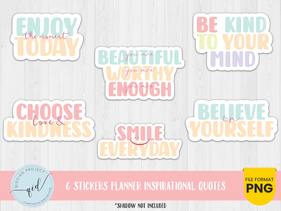 6 Stickers Planner Inspirational Quotes, Personal Stickers - Etsy