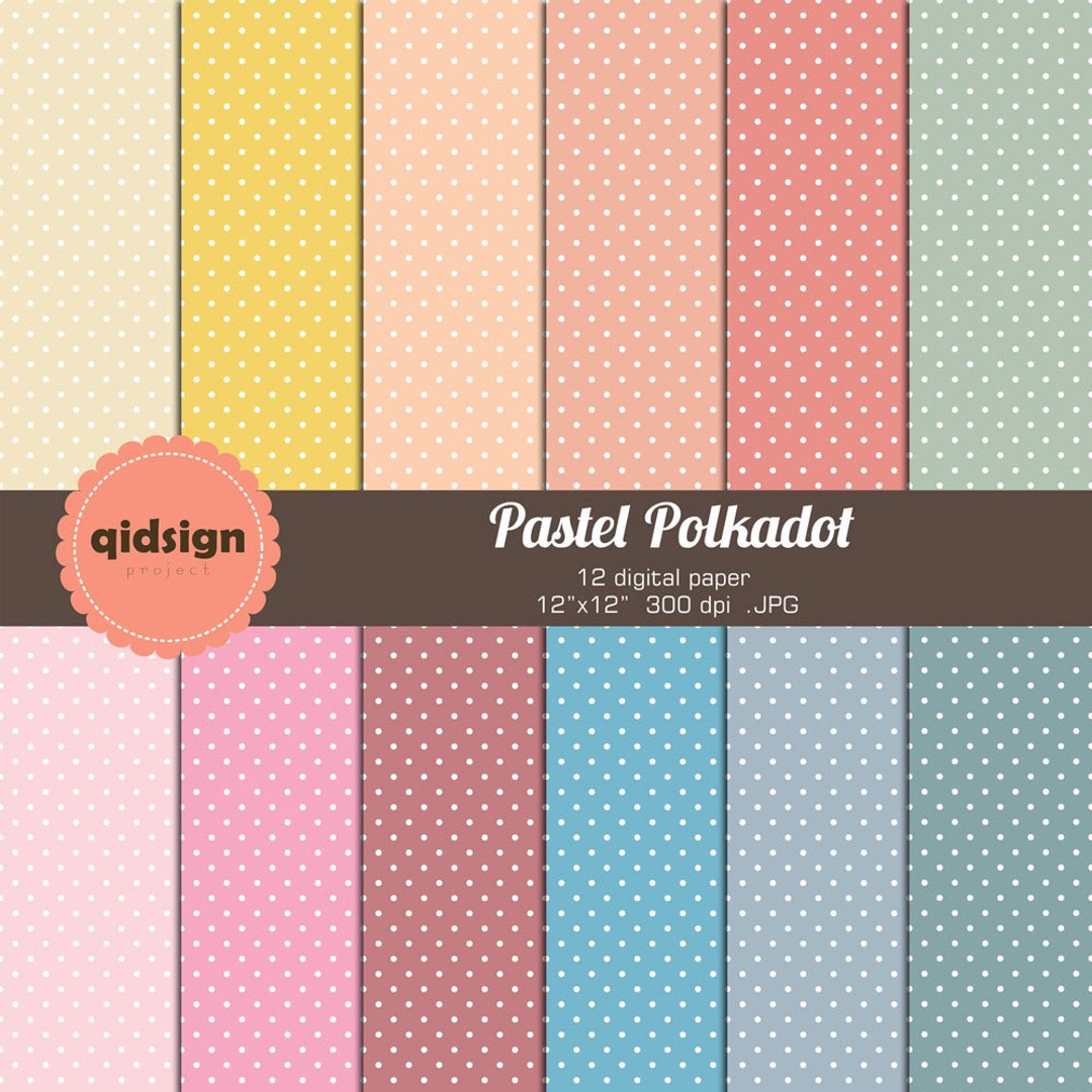 Pastel Polkadot Digital Paper Personal and Commercial Use.jpg Instant ...