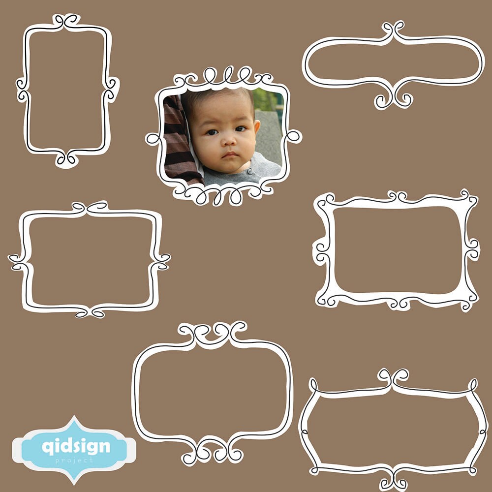 Doodle Frames Clipart, Digital Frames, Label Clipart, Educational ...