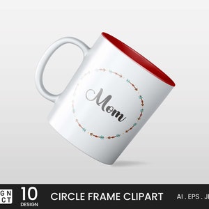 10 Circle Frame Clipart, Monogram Frames, Clipart Circles, Digital Clip ...