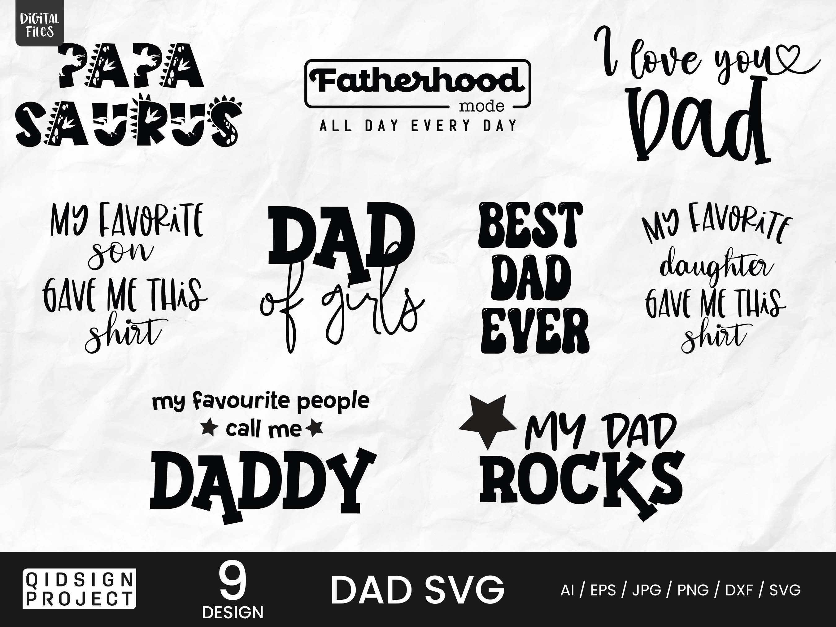 9 Dad SVG Bundle Fathers Day Svg Bundle Father Svg Papa - Etsy
