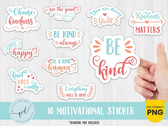 10 sets of Motivational Stickers, personal stickers, Packaging sticker ...