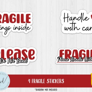 4 Fragile Sticker Png, Packaging Sticker for Small Business Png - Etsy