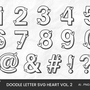 Doodle Alphabet Png, Svg, Doodle Letters Heart Png, Hand Drawn Letter ...