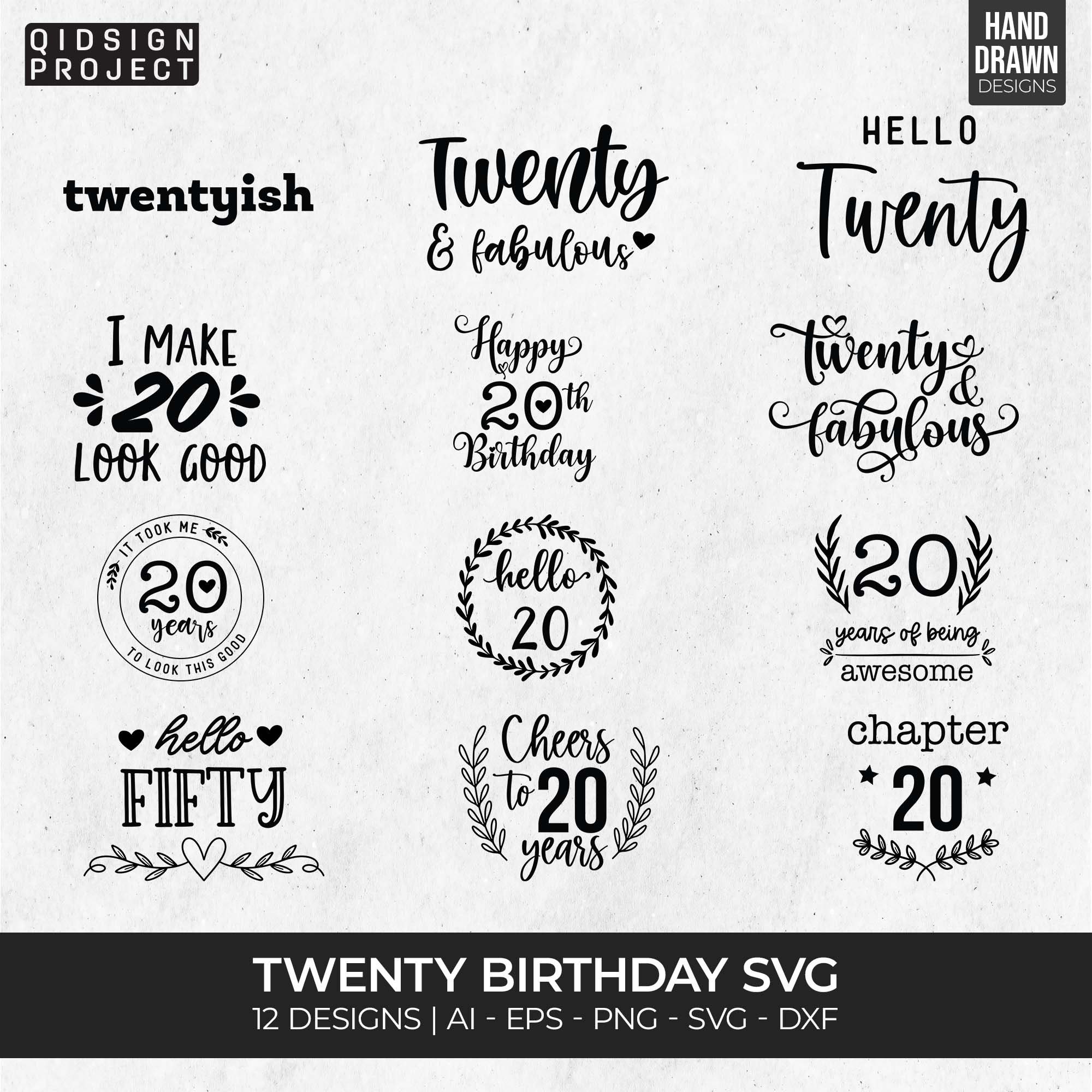 20th Birthday Svg 20th Birthday Bundle Twenty Birthday Svg - Etsy