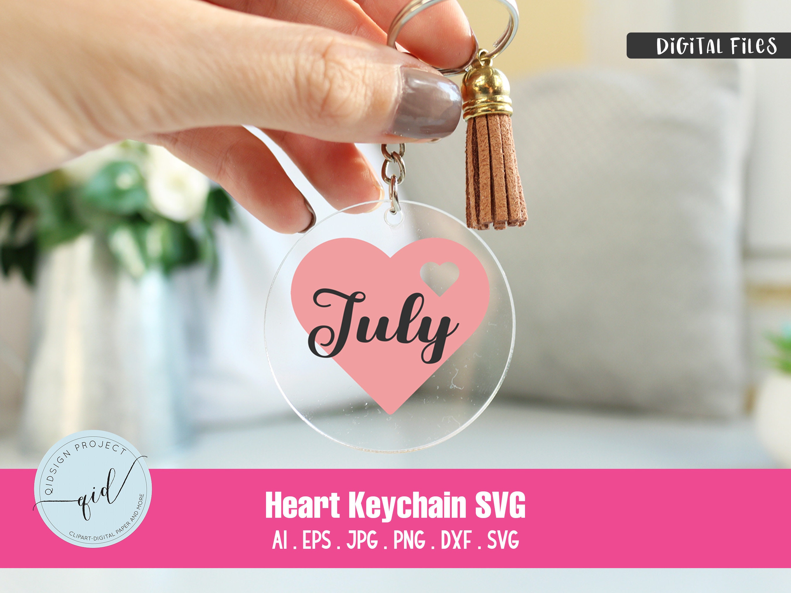 6 Heart Keychain SVG Sublimation Svg Files for Cricut - Etsy