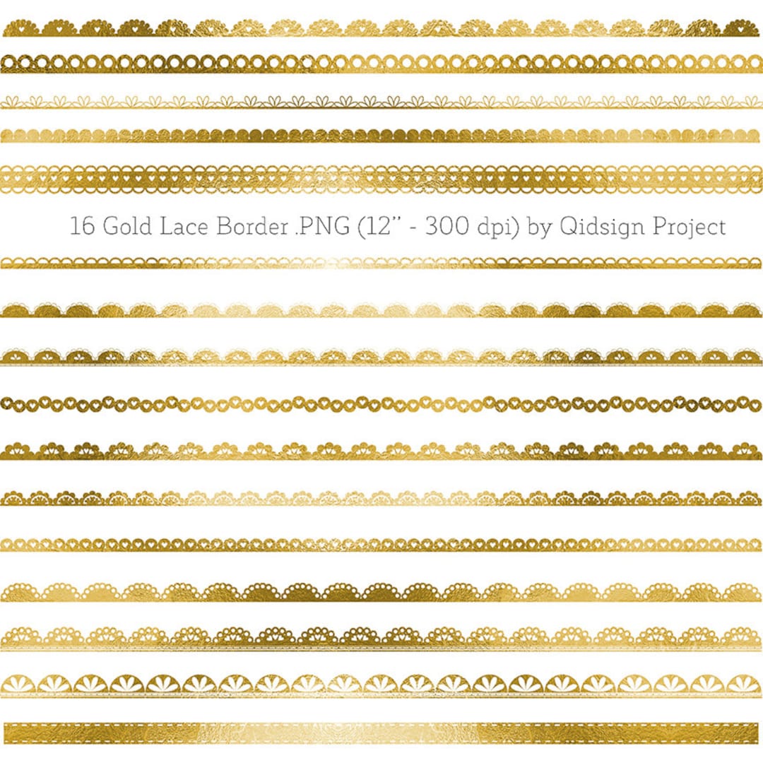 Gold Border Png Clipart, Wedding Elements Png, Lace Border Png, Lace ...
