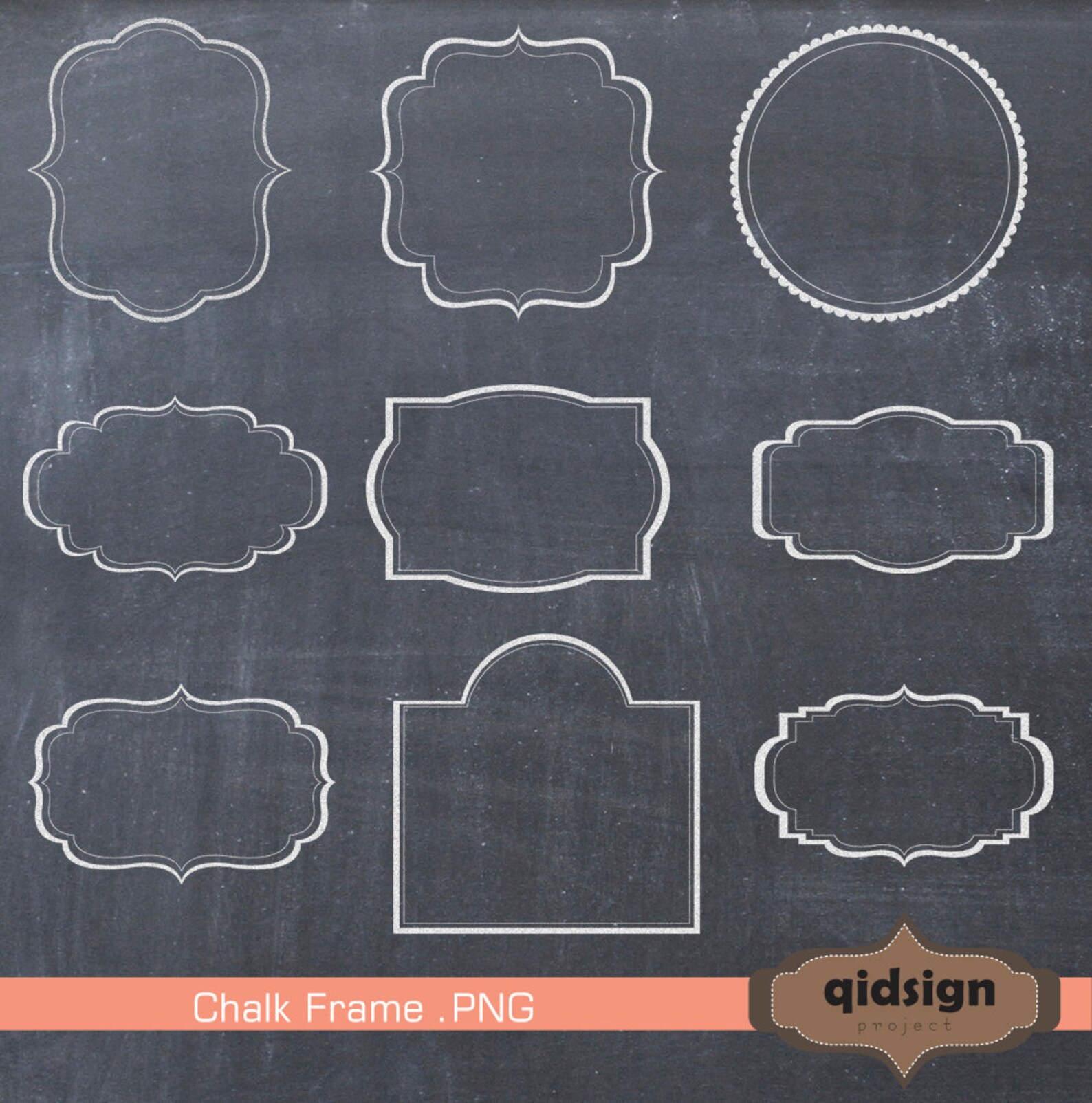 Chalk Frames Label Clip Art Scrapbook Embellish Chalk Chalkboard Blog ...