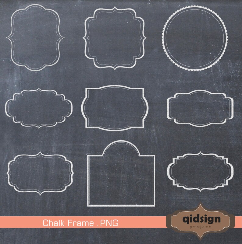 Chalk Frames Label Clip Art Scrapbook Embellish Chalk Chalkboard Blog ...