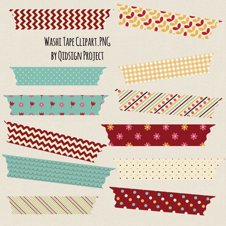 Washi Tape Clipart Masking Tape Clipart Digital Washi Tape for - Etsy