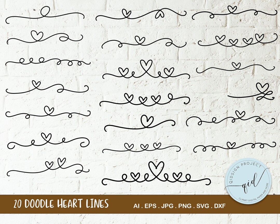 Wedding Text Divider Svg, Hearts Divider Svg, Valentine's Day Divider ...