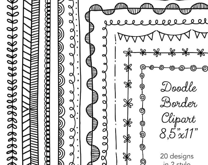 Cute Doodle Page Borders 01 - Etsy