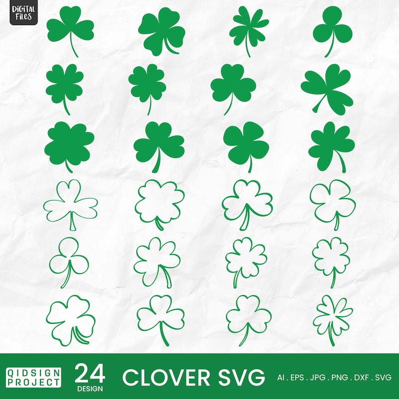 Four Leaf Clovers Svg - Etsy