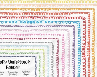 15 Watercolor Round Border Circle Frame Clipart Wedding - Etsy