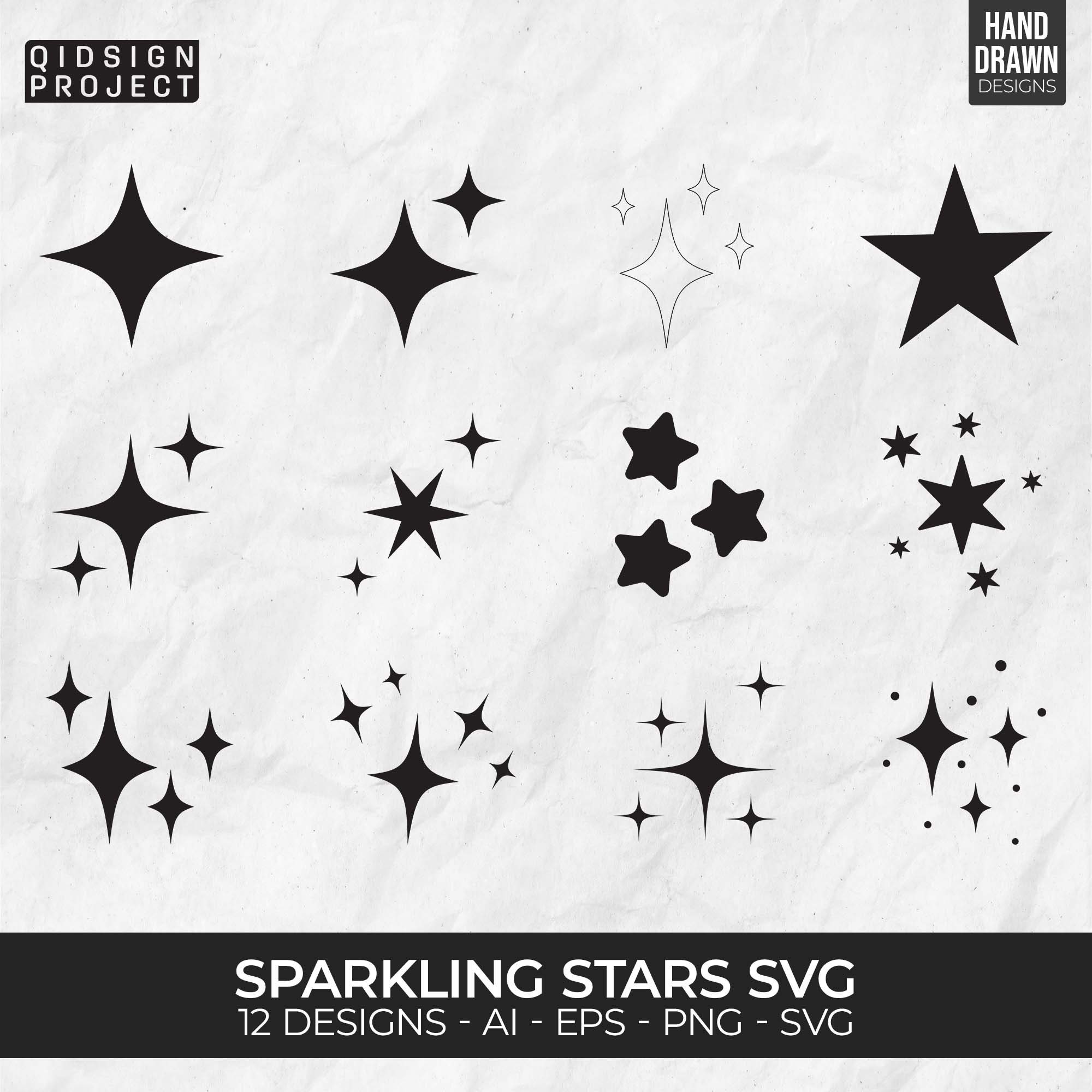12 Sparkling Stars Svg, Sparkle SVG Bundle, Star Clipart, Sparkle Svg Cut Files for Cricut ...