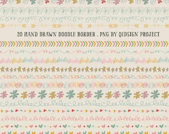 Hand Drawn Border Doodle Border Scrapbook Embellish | Etsy