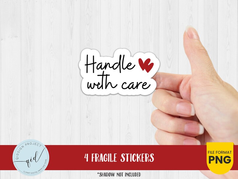 4 Fragile Sticker Png, Packaging Sticker for Small Business Png - Etsy