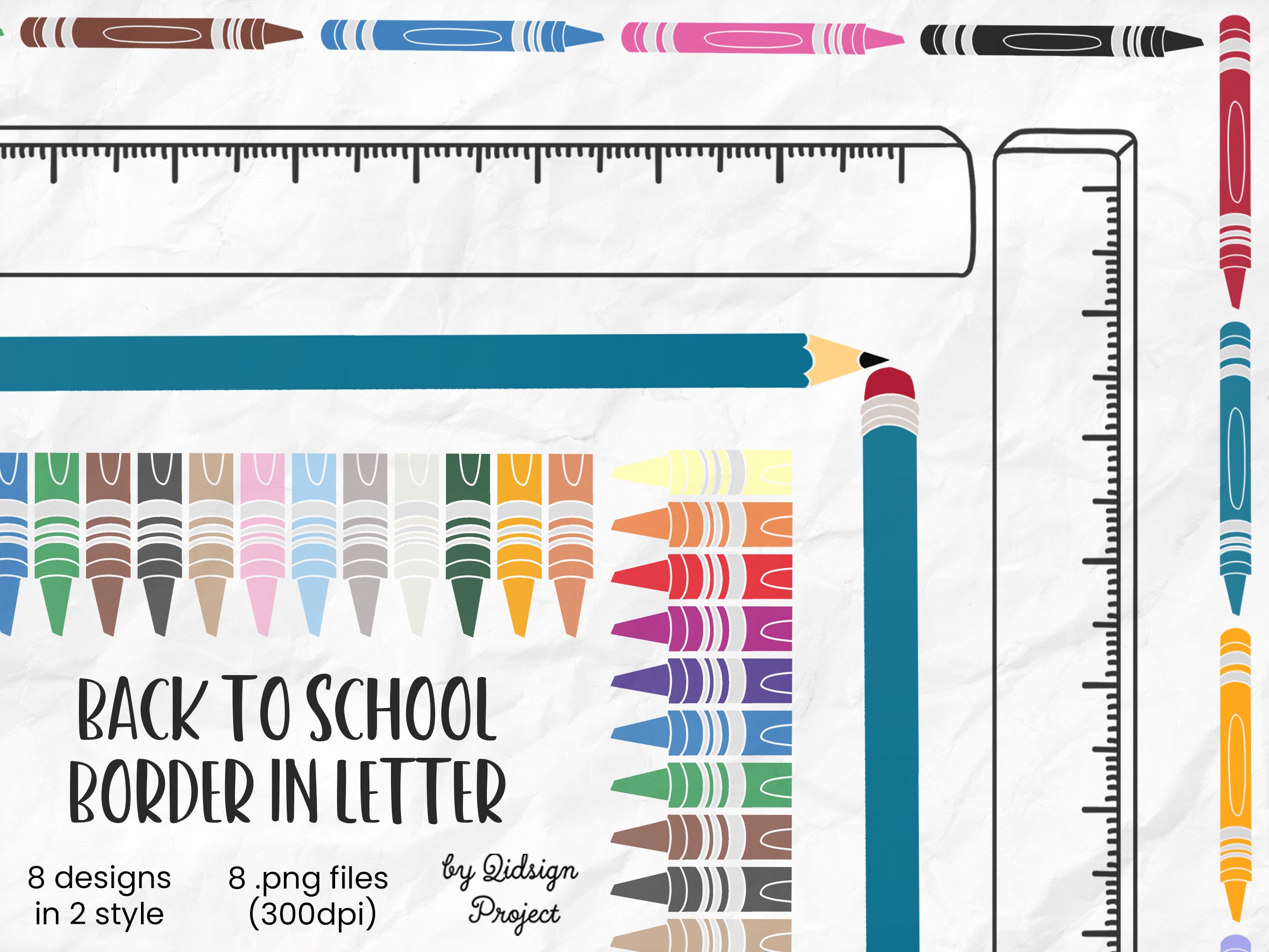 8 Back to School Border in Letter Doodle Frames Planner - Etsy