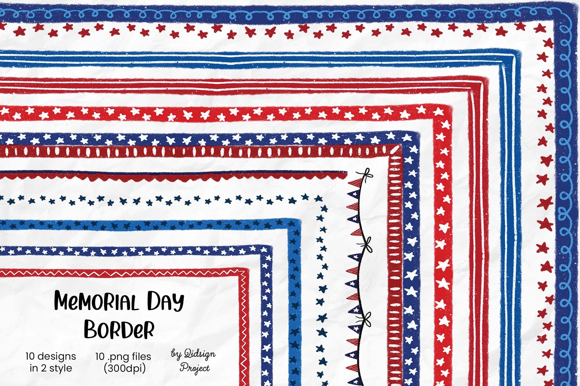 10 Memorial Day Border, Page Border, Bullet Journal Element, Decorative ...