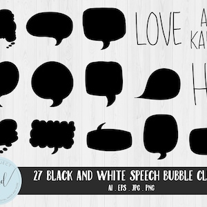 27 Black and White Speech Bubble Clipart, Image Speech Bubbles for ...