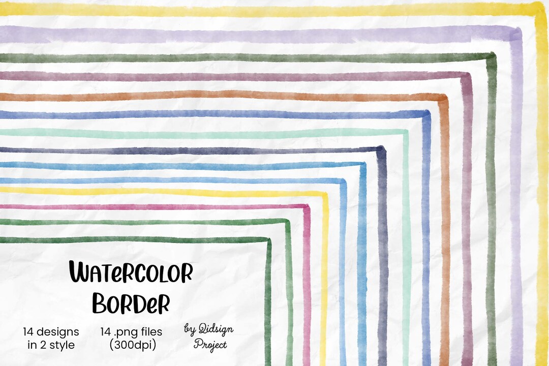 14 Watercolor Border, Watercolor Brush Strokes, Watercolor Frame Border ...