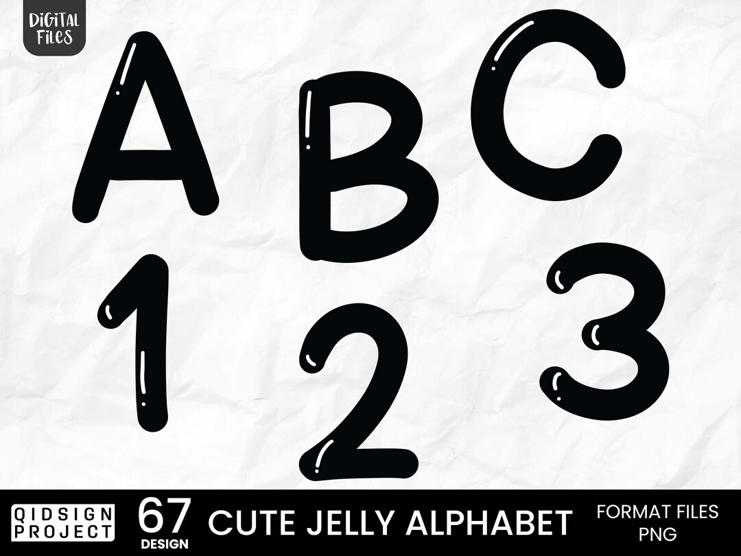 67 Cute Jelly Alphabet, Sublimation Alphabets, Jelly Letters, Doodle ...