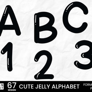 67 Cute Jelly Alphabet, Sublimation Alphabets, Jelly Letters, Doodle ...
