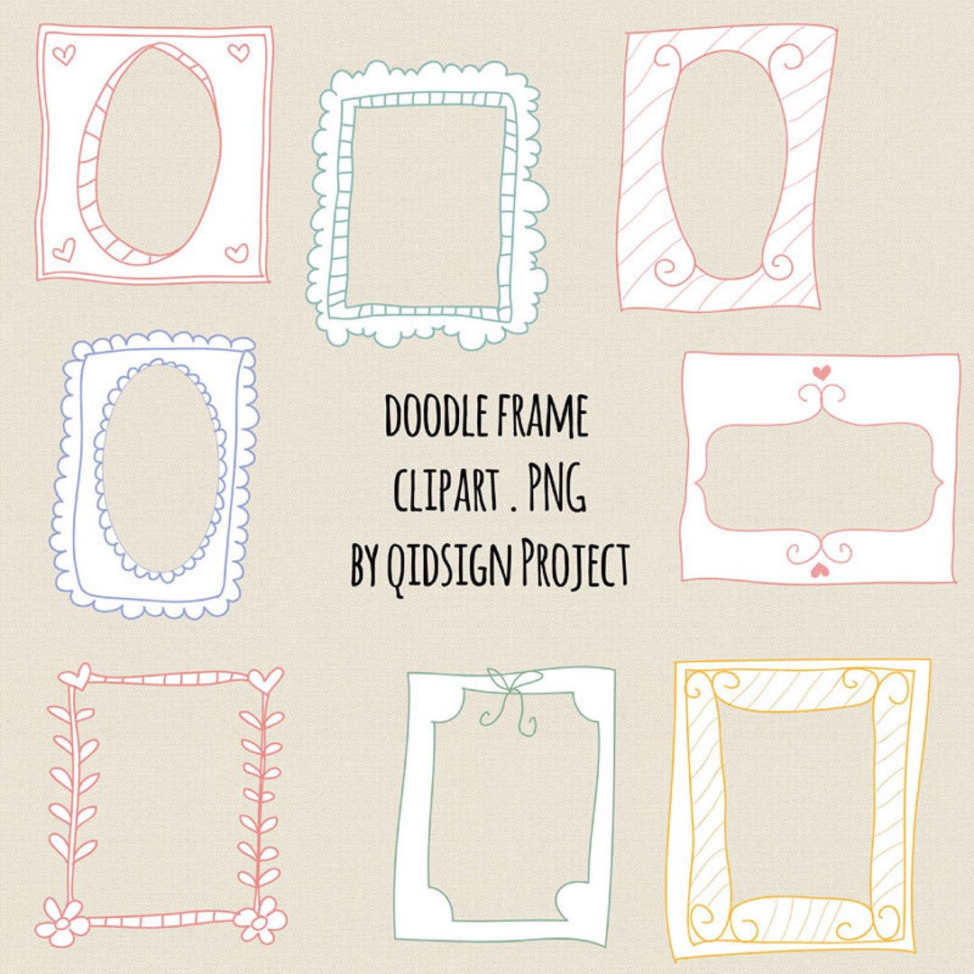 Doodle Frame Clipart Hand Drawn Frame Doodle Border for ...