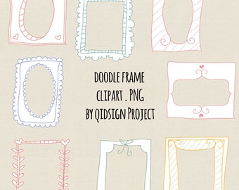 Hand Drawn Frame Doodle Collection, Commercial Use, Instant Download ...