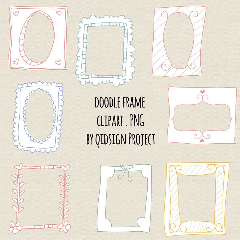Doodle Frame Clipart Hand Drawn Frame Doodle Border for ...