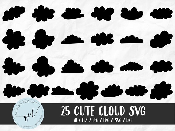 25 Sets of Cute Cloud SVG Speech Bubbles Cute Cloud SVG | Etsy