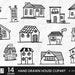 14 Hand Drawn House Clipart, House Doodles, House Clipart, Home Clipart ...
