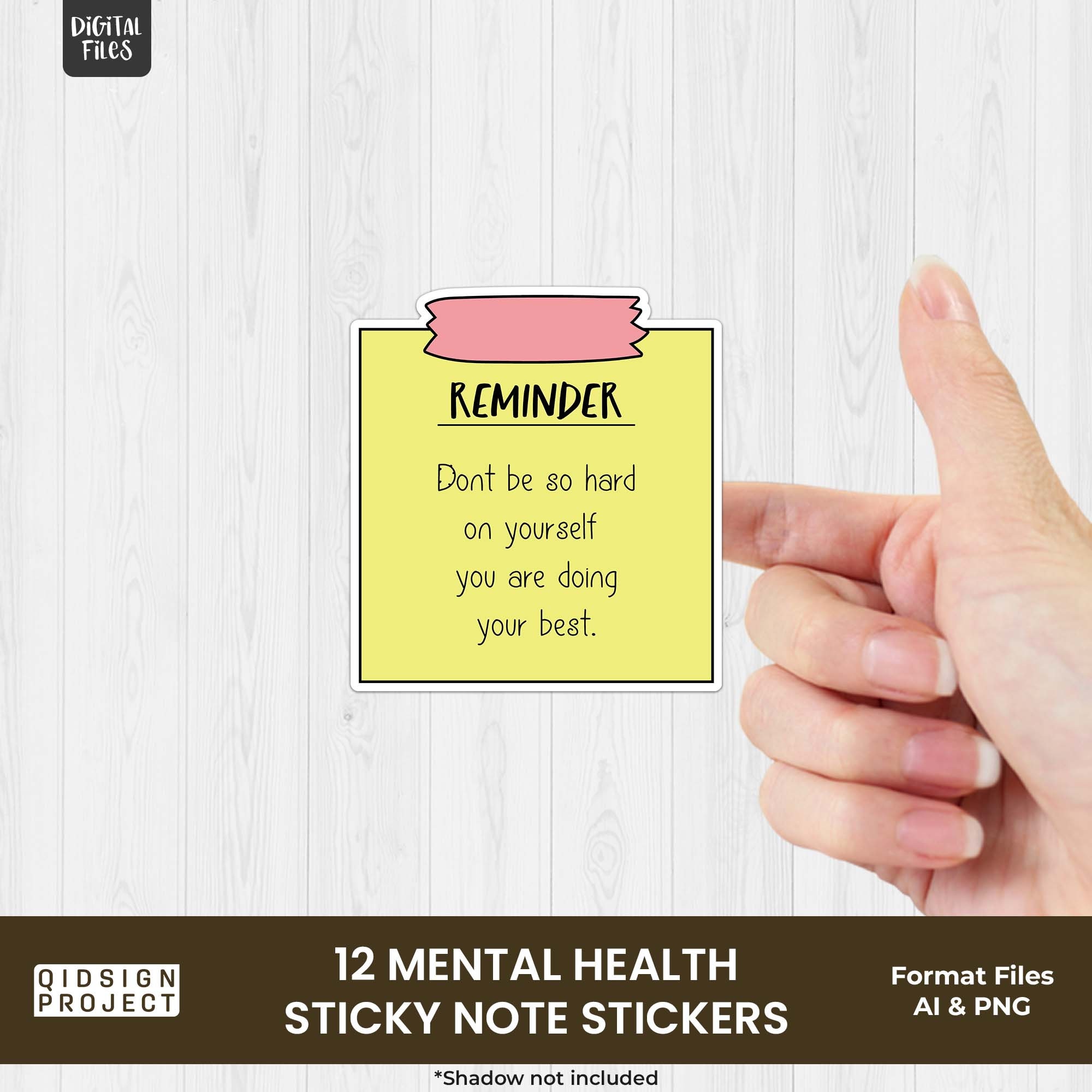 12 Mental Health Sticky Notes Stickers Mental Health Reminder - Etsy