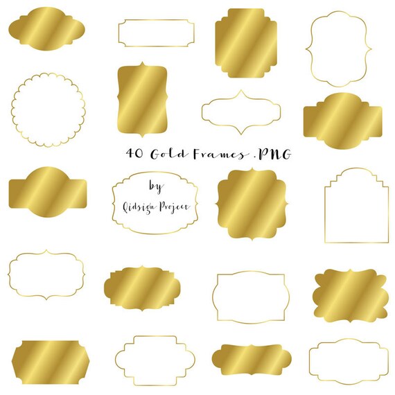 Gold frames clipart, 40 Gold Frames Clipart Gold Digital Label Images ...