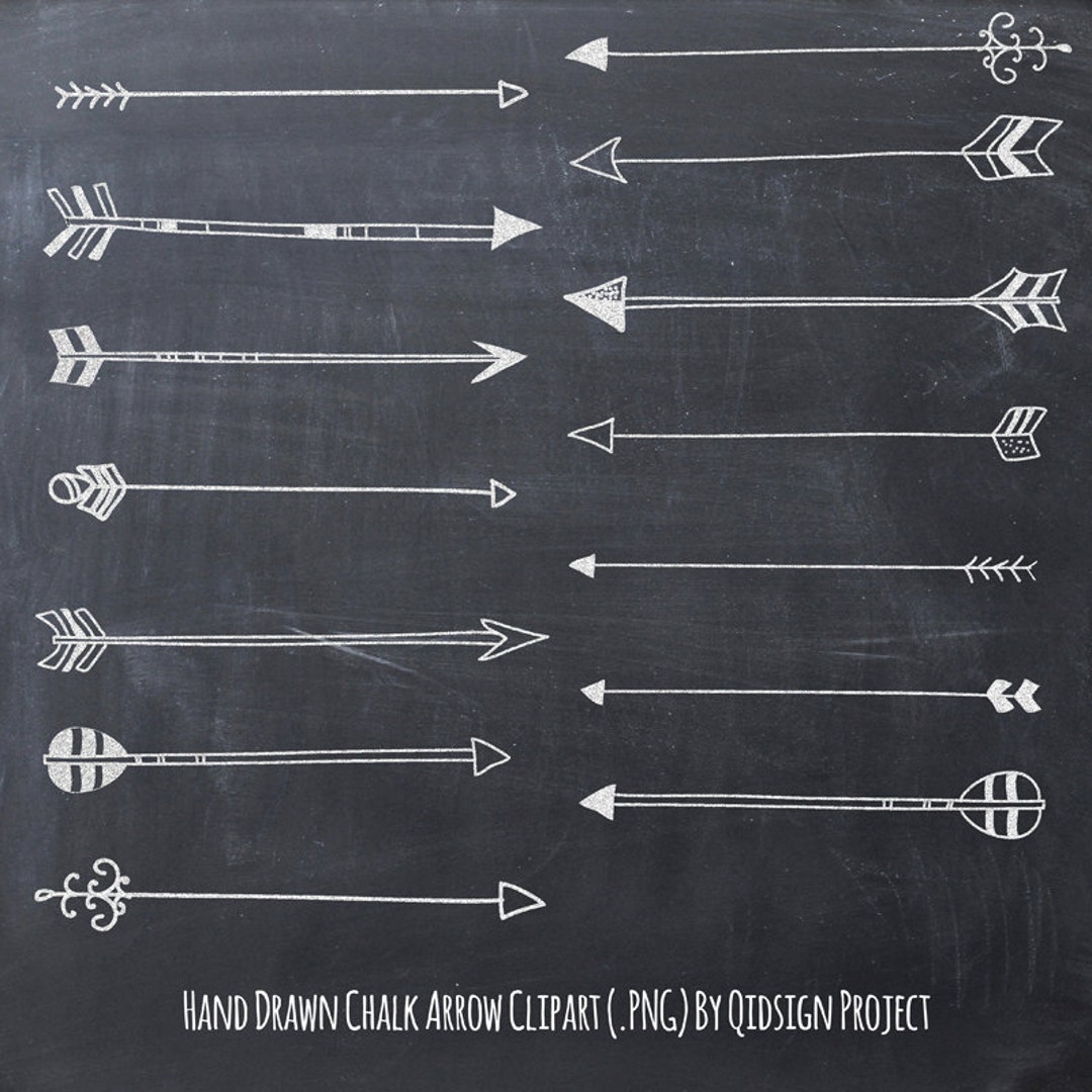 Hand Drawn Chalk Arrow Clipart Doodle Chalk Arrow Tribal Chalk Arrow ...