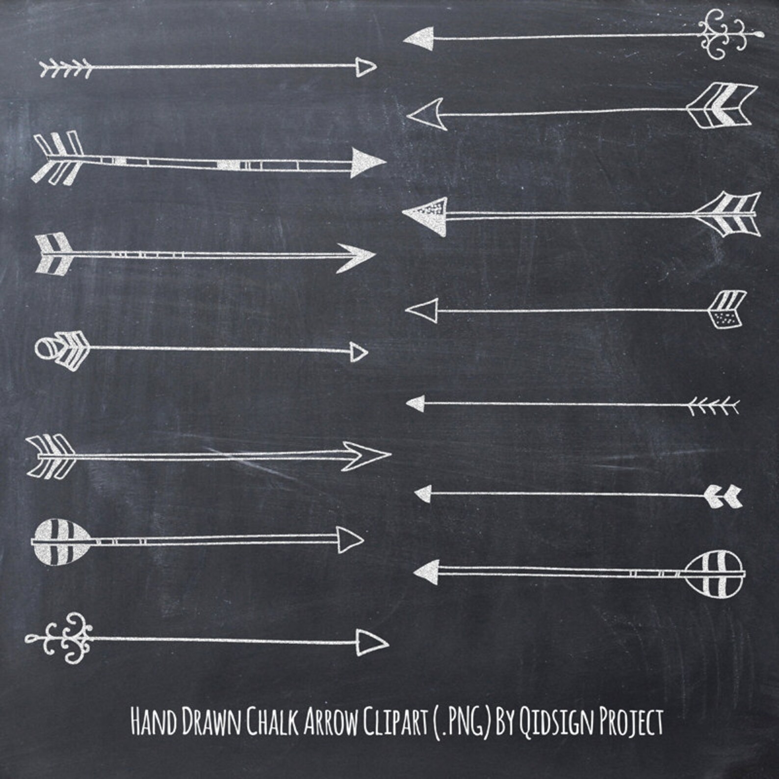 Hand Drawn Chalk Arrow Clipart Doodle Chalk Arrow Tribal Chalk Arrow ...