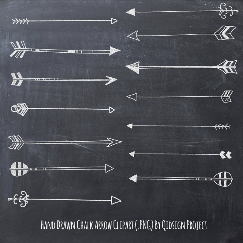 Hand Drawn Chalk Arrow Clipart Doodle Chalk Arrow Tribal Chalk Arrow ...