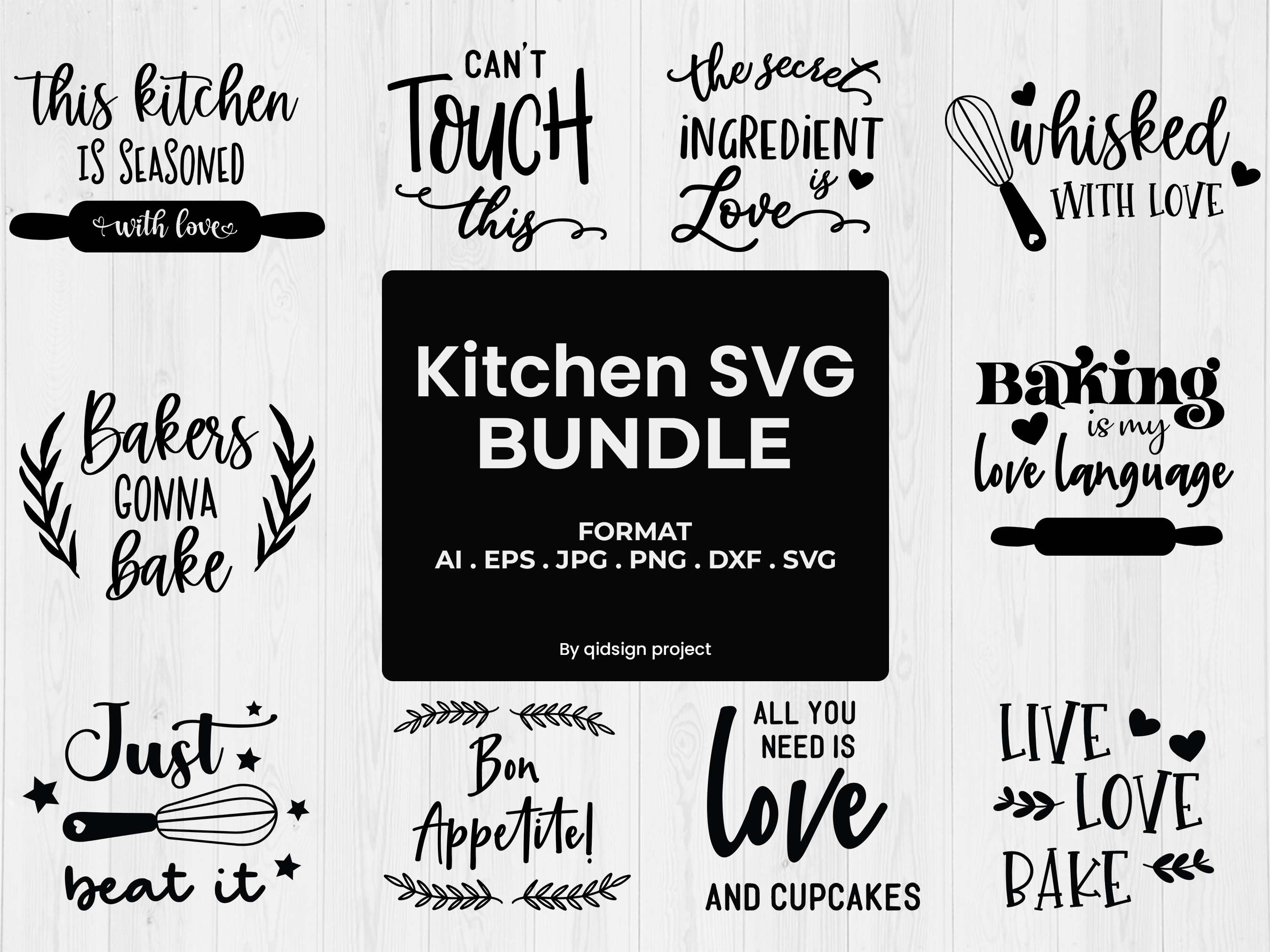 Kitchen Svg Bundle, Kitchen Sign Svg Dxf Eps Png, Cooking Svg, Kitchen ...