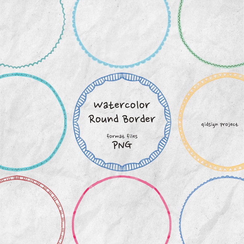 15 Watercolor Round Border Circle Frame Clipart Wedding - Etsy