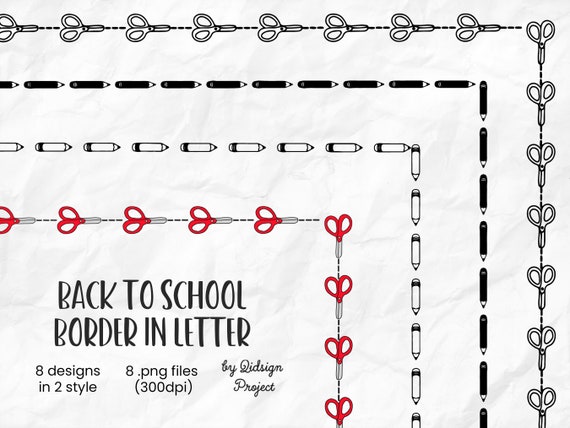 8 Back to School Border in Letter Doodle Frames Planner - Etsy