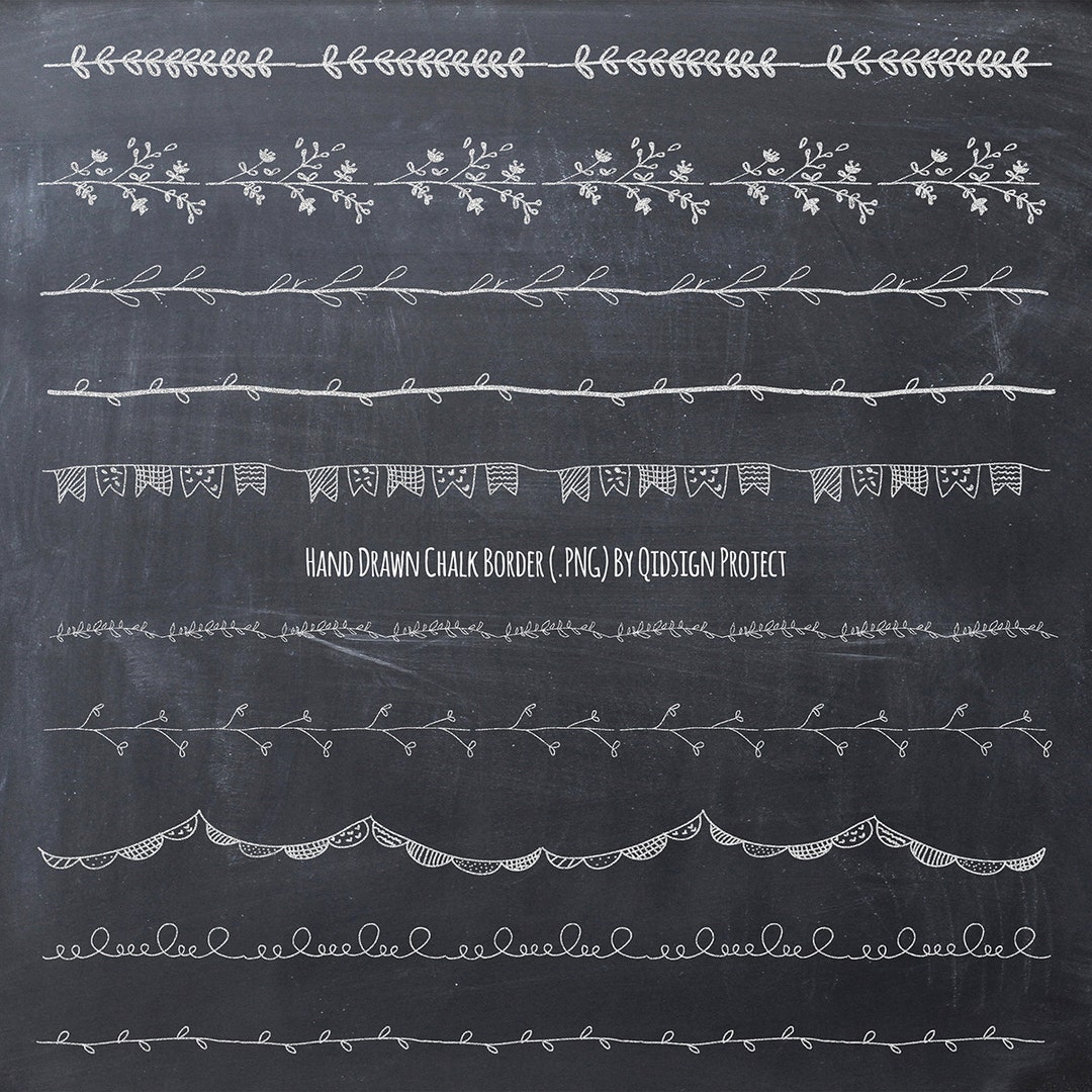 Chalkboard Doodle Border Chalkboard Border Scrapbook Embellish ...