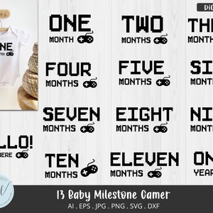 13 Set Baby Milestone Flower SVG Hello World Svg Baby - Etsy