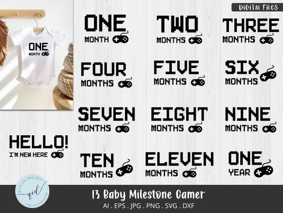 13 set Baby Milestone Gamer SVG, Hello World svg, Baby Milestone svg ...